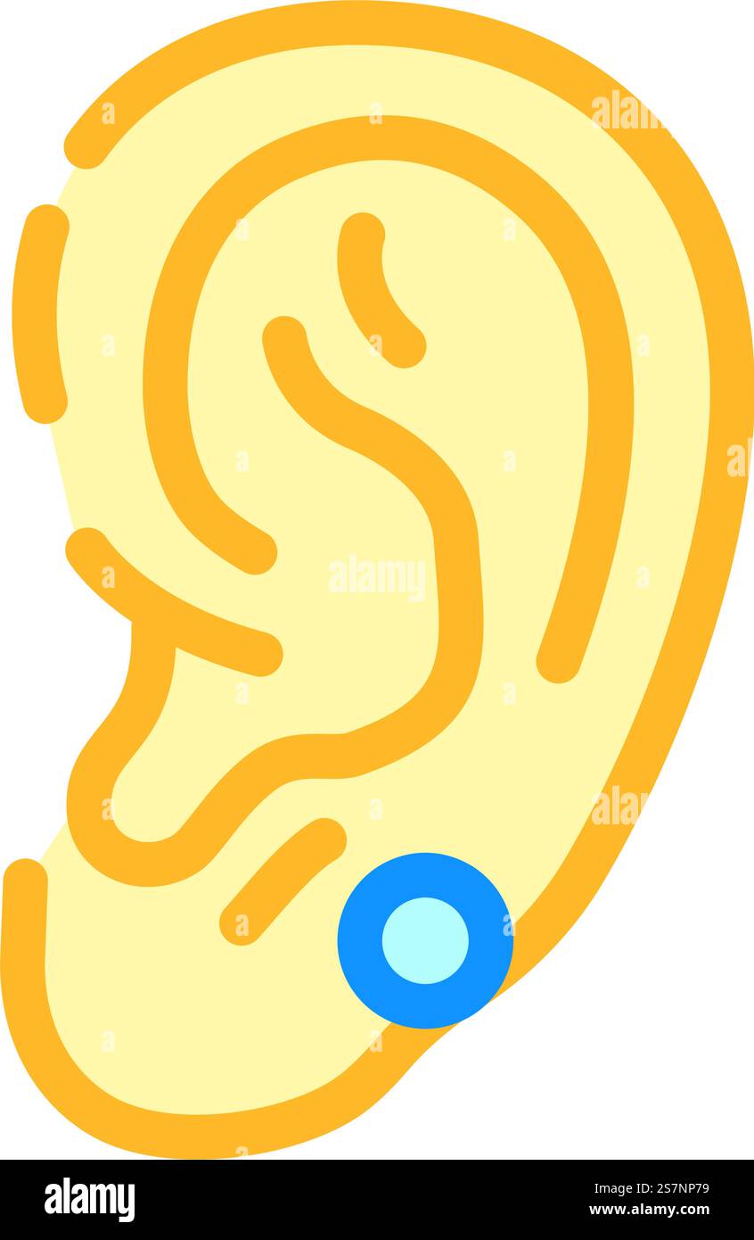 upper lobe piercing earring color icon vector. upper lobe piercing ...