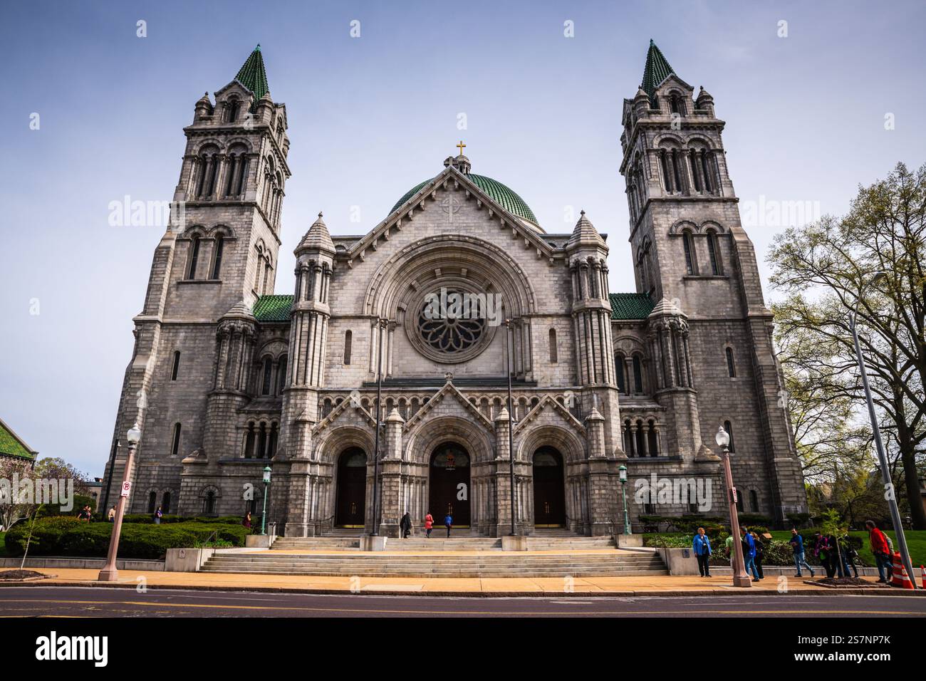 St. Louis, MO USA - April 12, 2019: Front exterior of Cathedral ...
