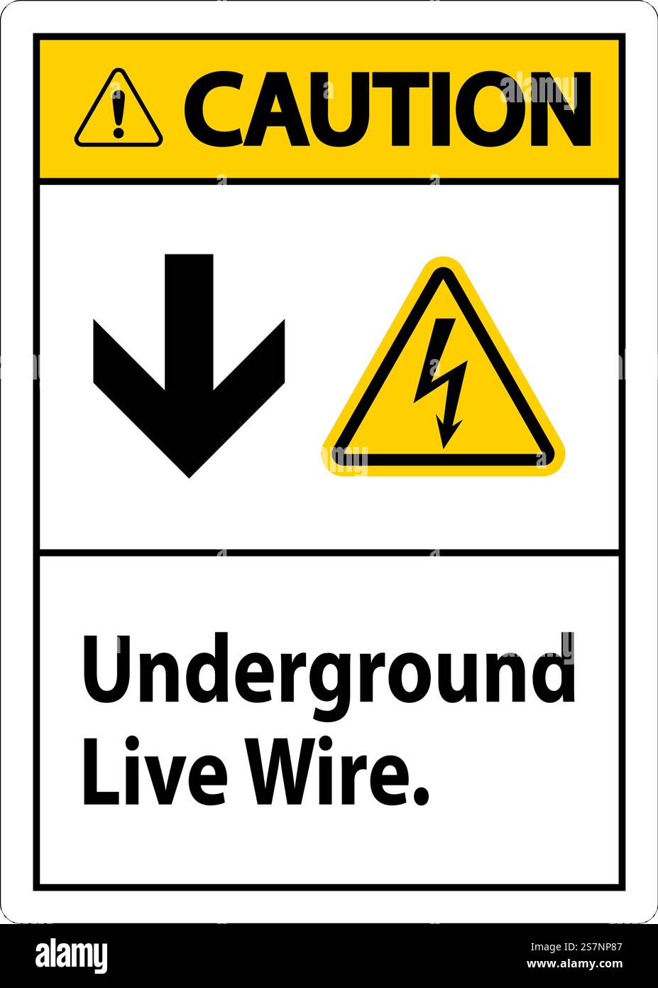Caution Sign, Underground Live Wire Stock Vector Image & Art - Alamy