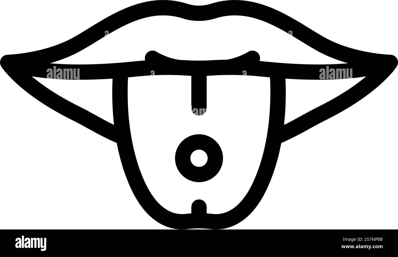 tongue piercing fashion beauty line icon vector. tongue piercing ...