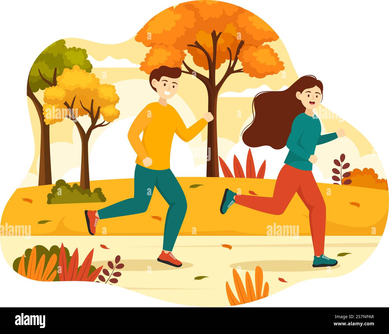 Fall Activity Vector Illustration with Activities like a People Rides a ...