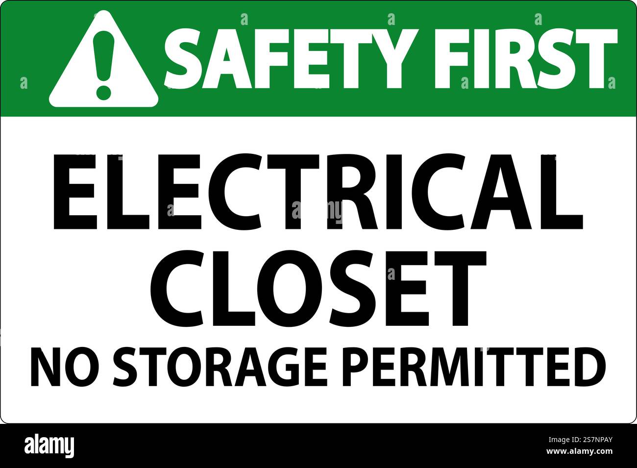 Safety First Sign Electrical Closet - No Storage Permitted Stock Vector ...