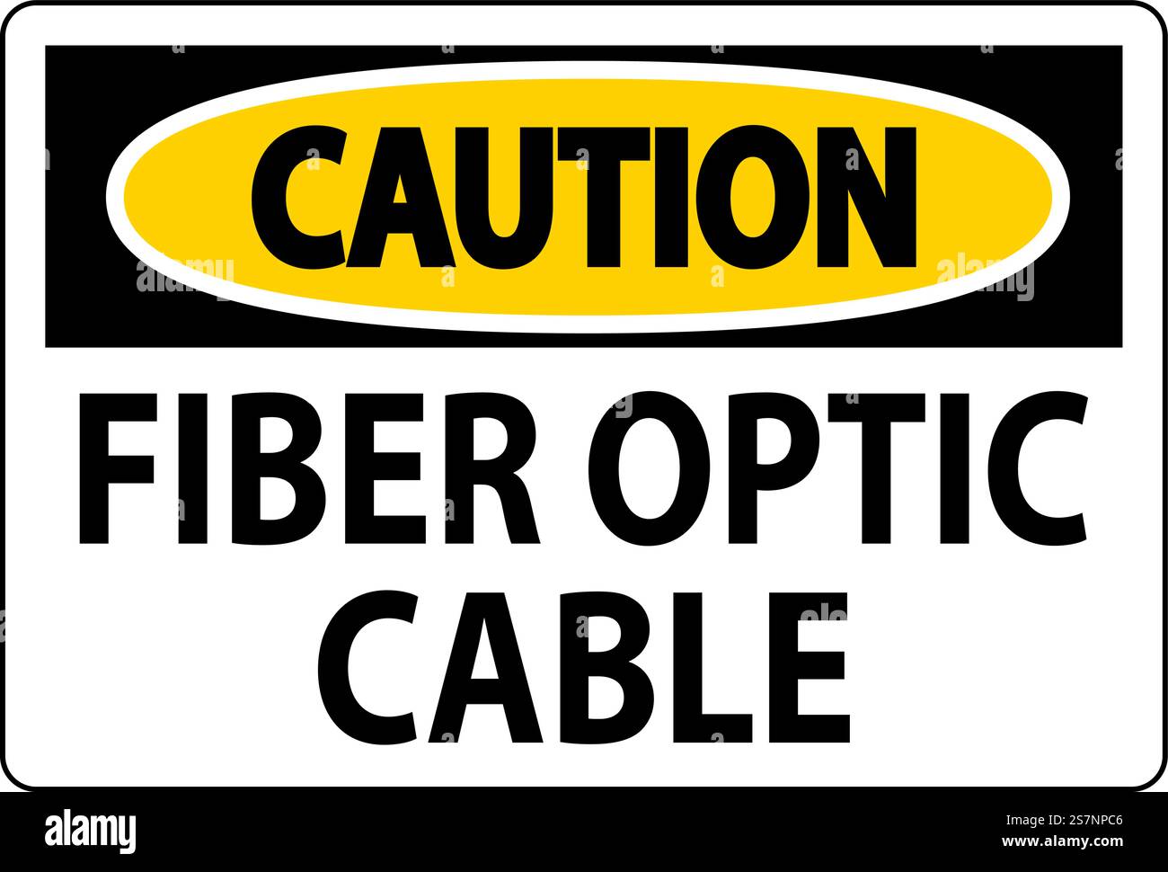 Caution Sign, Fiber Optic Cable Sign Stock Vector Image & Art - Alamy