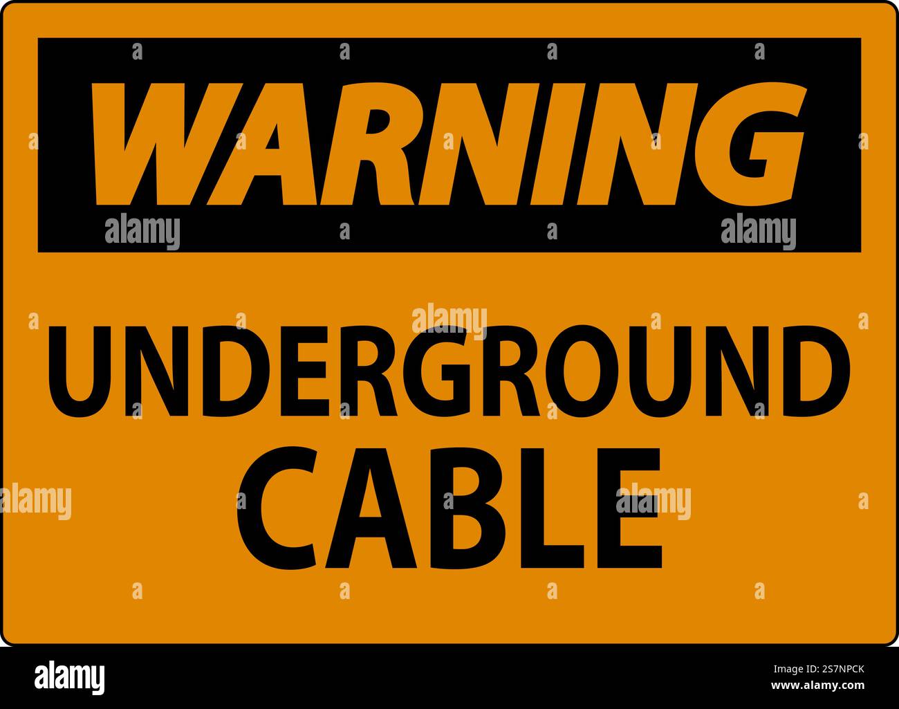 Warning Sign, Underground Cable Stock Vector Image & Art - Alamy