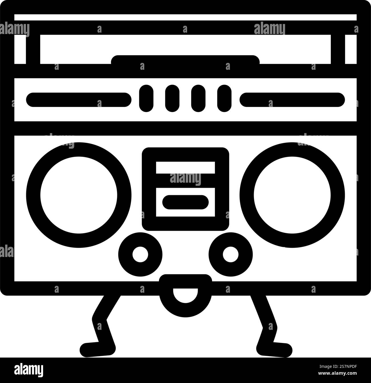 boombox character retro music line icon vector. boombox character retro ...