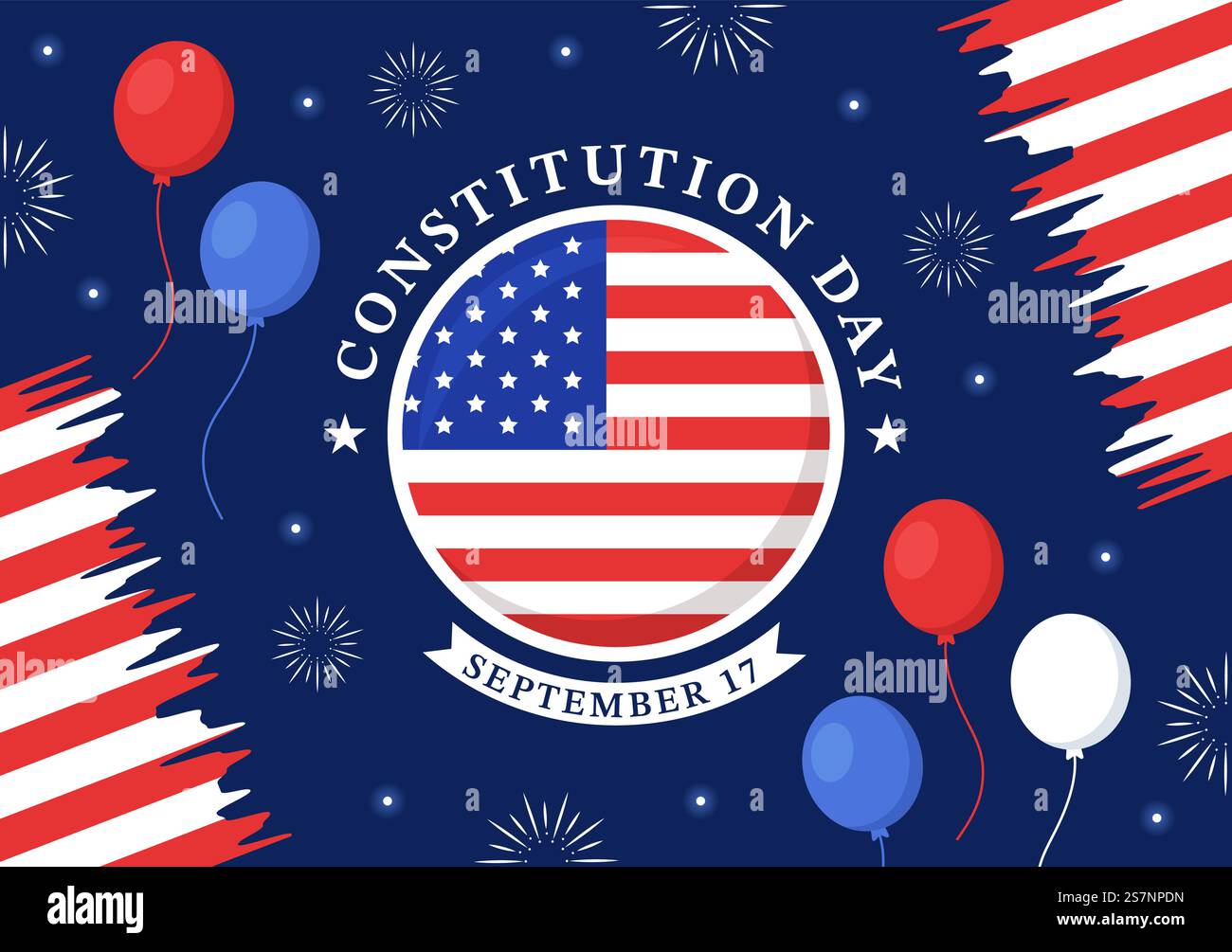Happy Constitution Day United States Vector Illustration on 17th ...