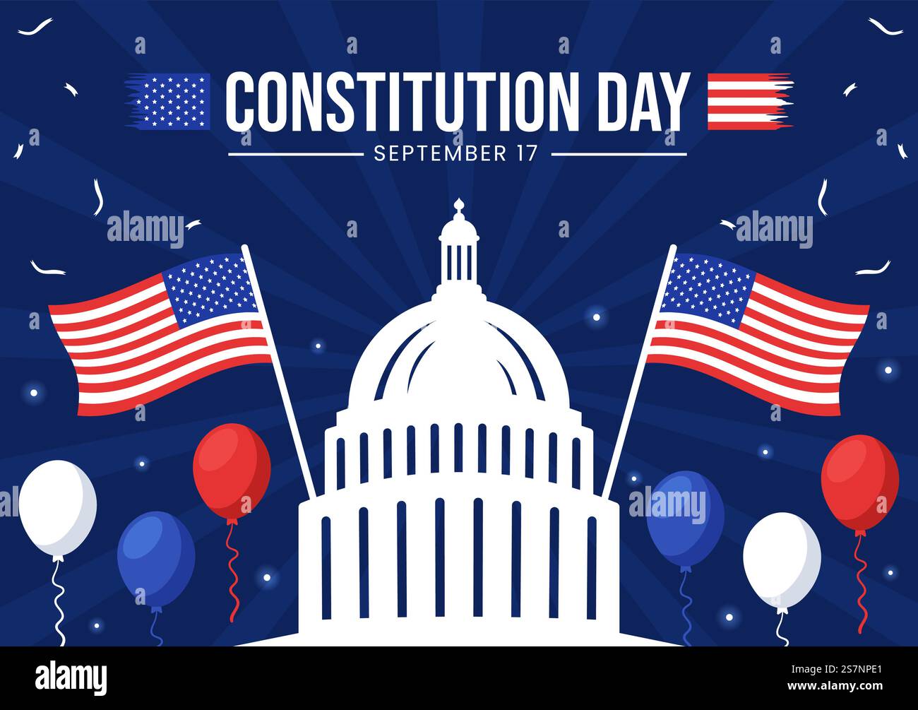 Happy Constitution Day United States Vector Illustration on 17th ...