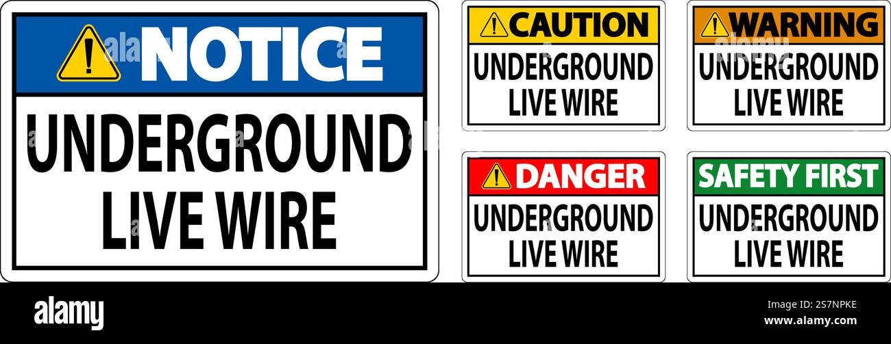 Danger Sign, Underground Live Wire Stock Vector Image & Art - Alamy