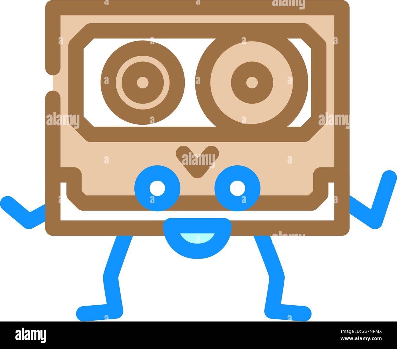 cassette tape music retro character color icon vector. cassette tape ...