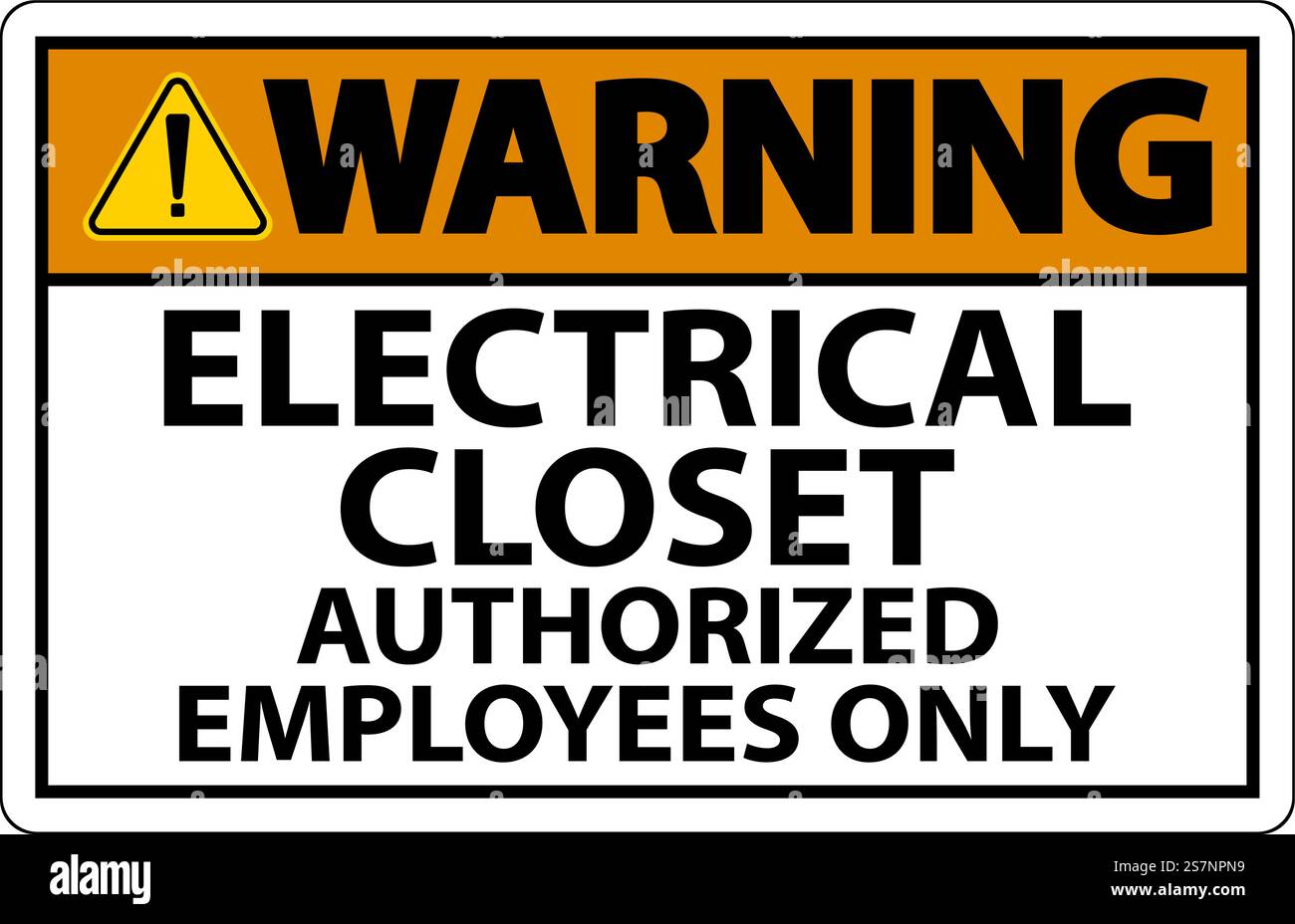 Warning Sign Electrical Closet - Authorized Employees Only Stock Vector ...