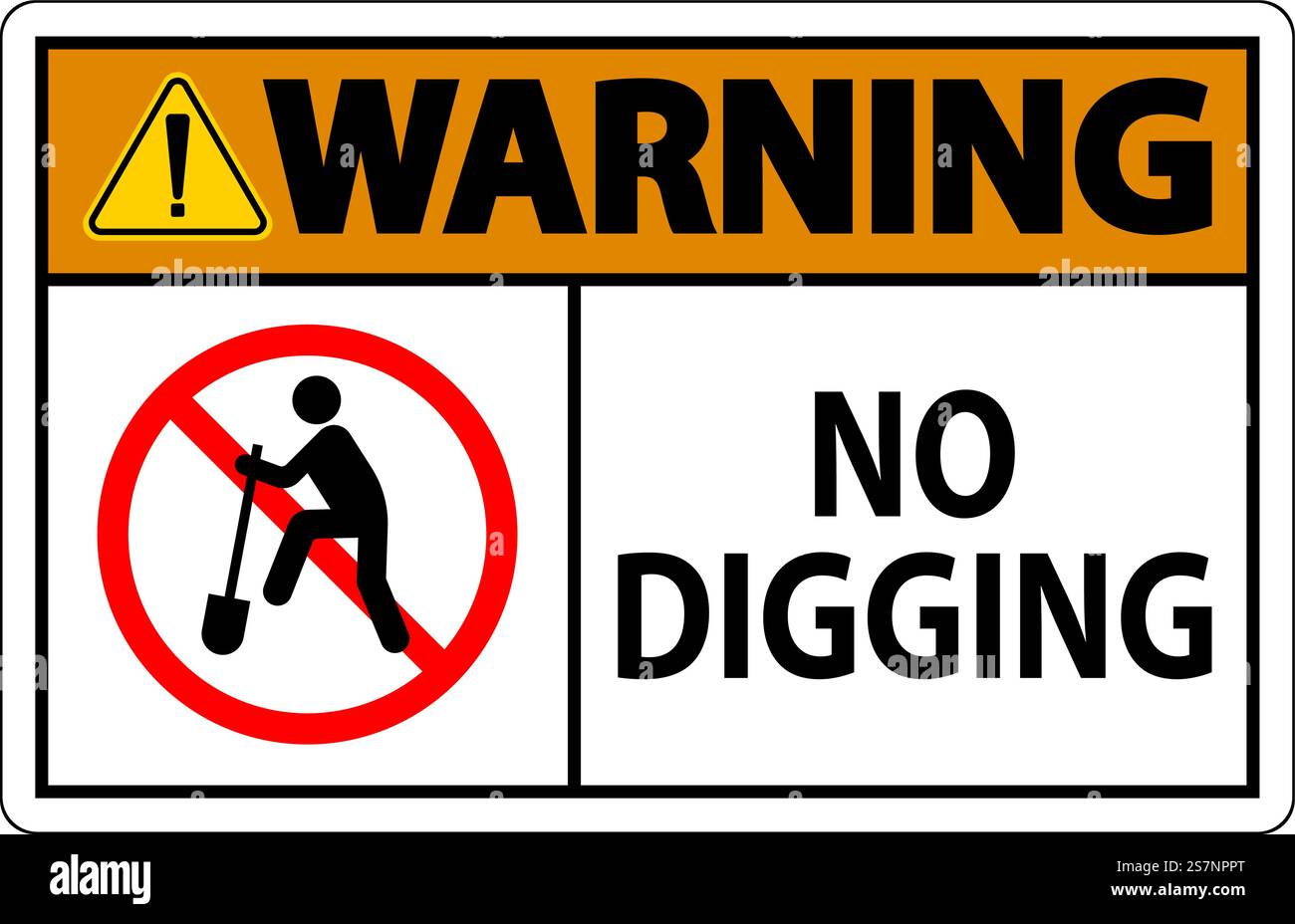 Warning Sign, No Digging Sign Stock Vector Image & Art - Alamy