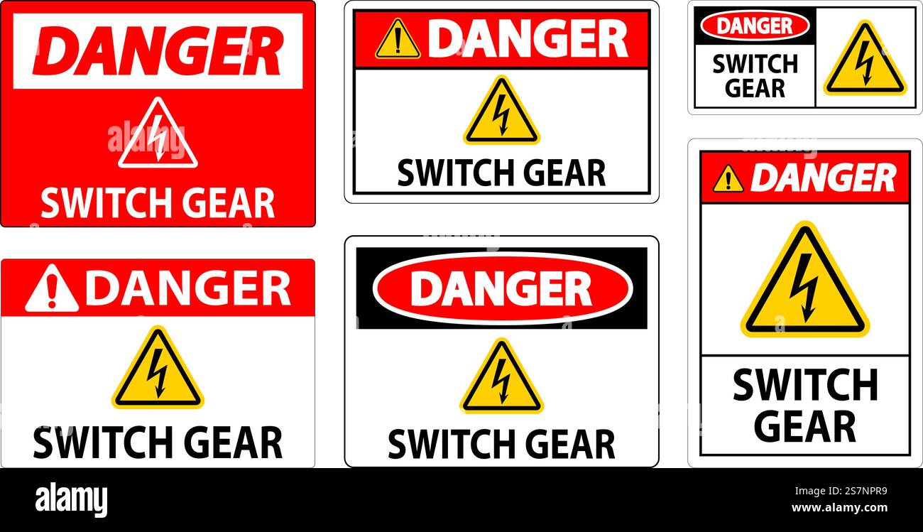 Danger Sign, Switch Gear Sign Stock Vector Image & Art - Alamy