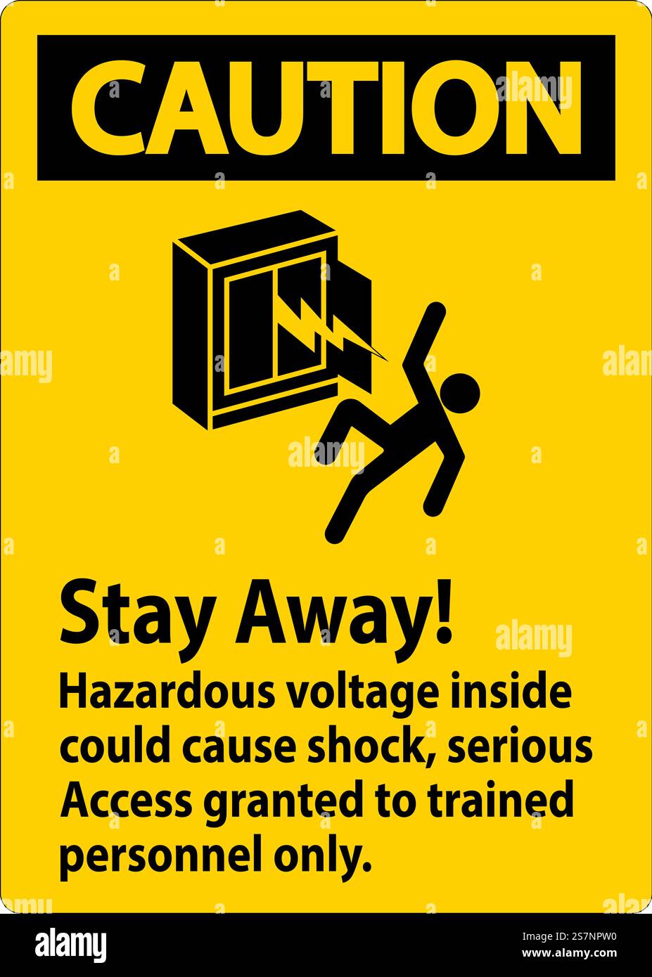 Caution Sign Stay Away! Hazardous Voltage Inside Could Cause Shock ...