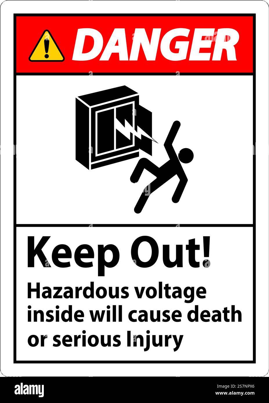 Danger Sign Keep Out! Hazardous Voltage Inside, Will Cause Death Or ...