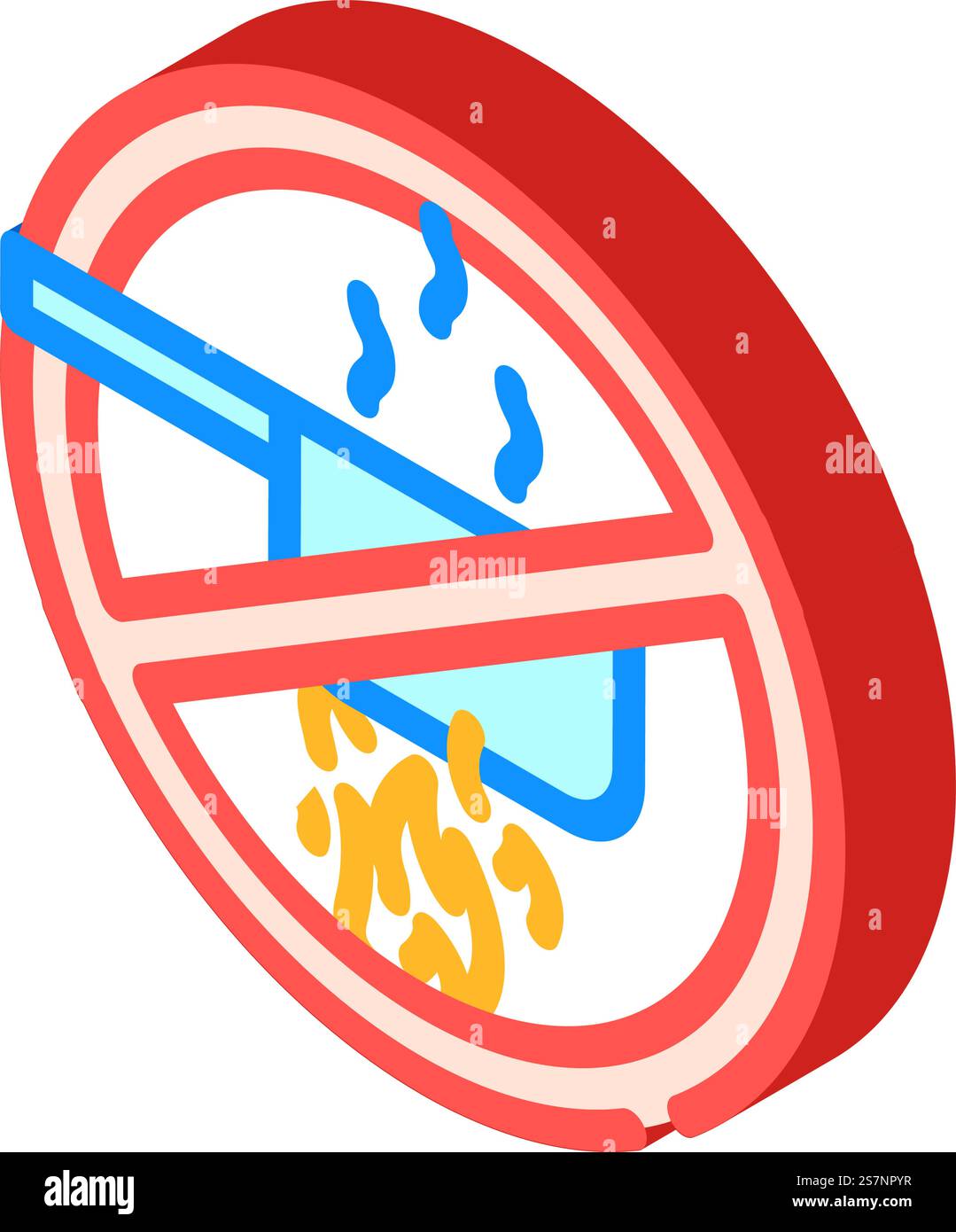 no cooking emergency isometric icon vector. no cooking emergency sign ...