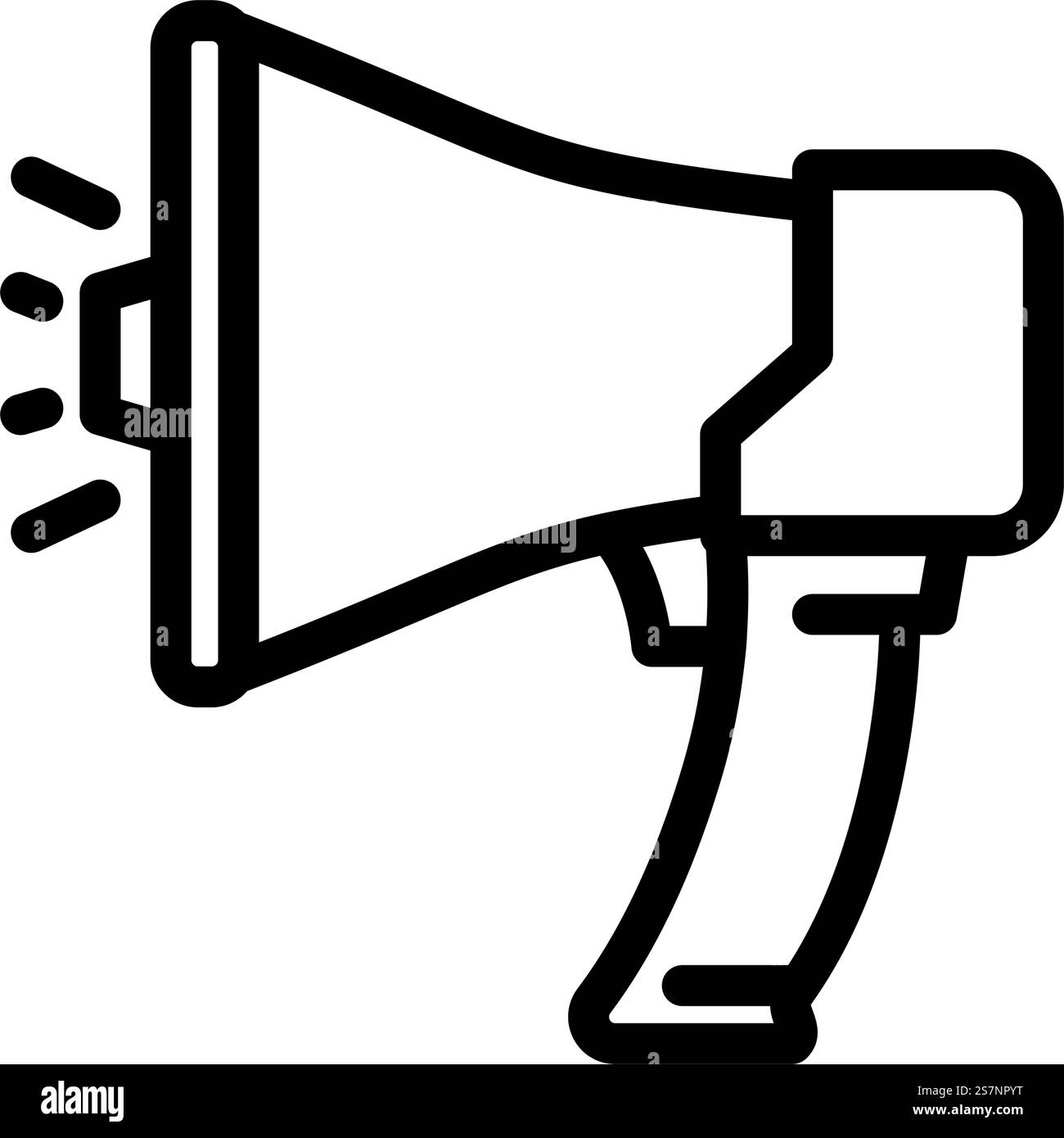 megaphone alert line icon vector. megaphone alert sign. isolated ...