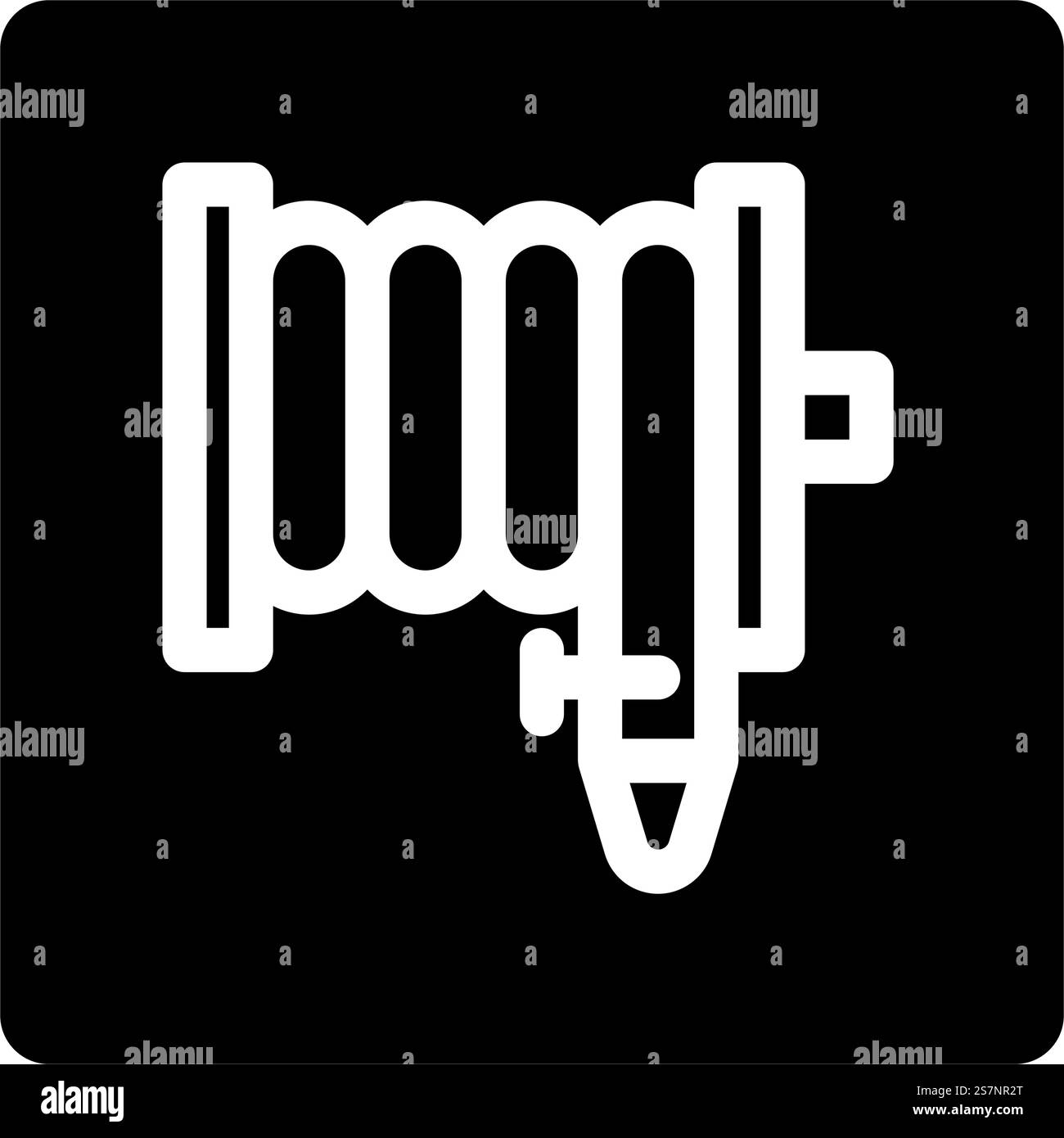 fire fighting hose standpipe outlet glyph icon vector. fire fighting ...