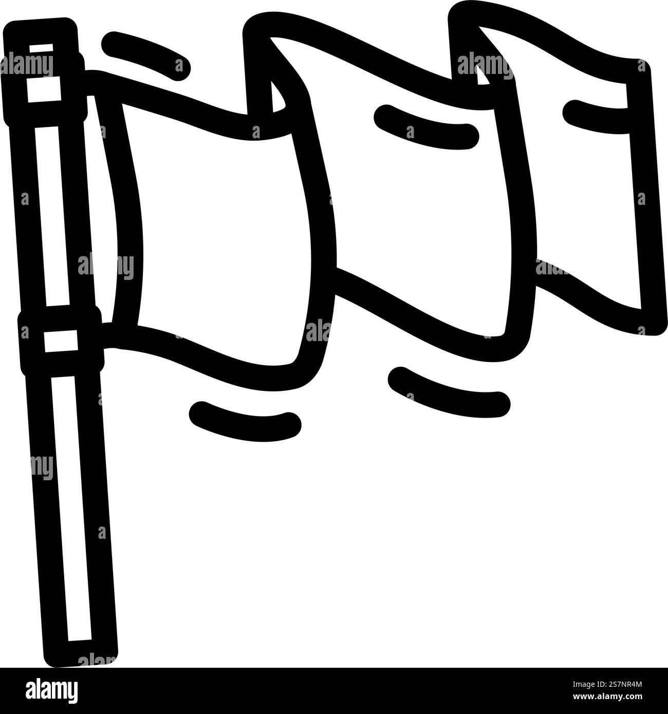 red flag alert line icon vector. red flag alert sign. isolated contour ...