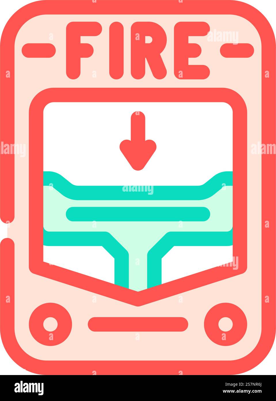 fire alarm alert color icon vector. fire alarm alert sign. isolated ...