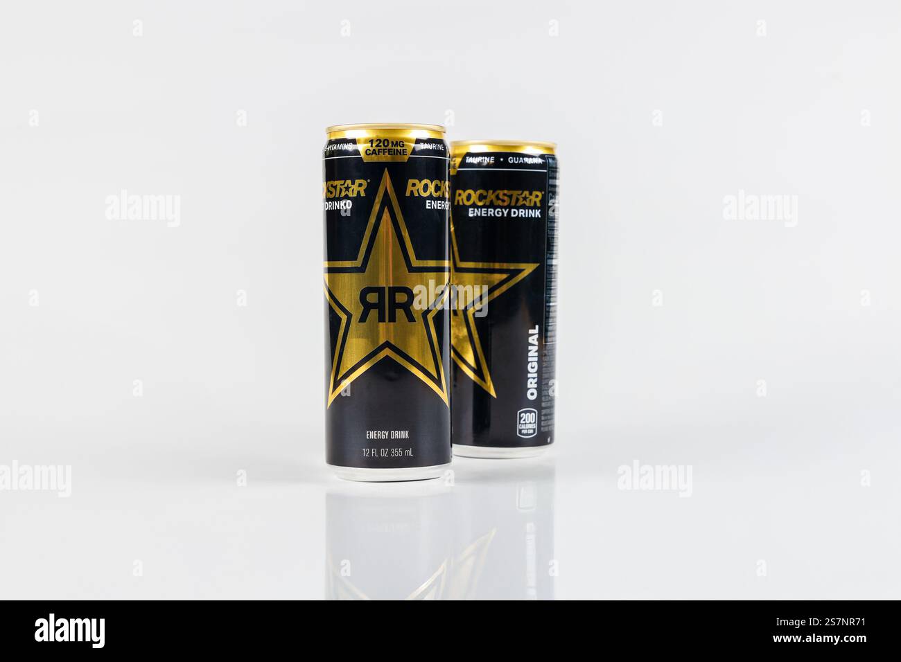Unique energy drink cans featuring bold star design showcasing flavor ...