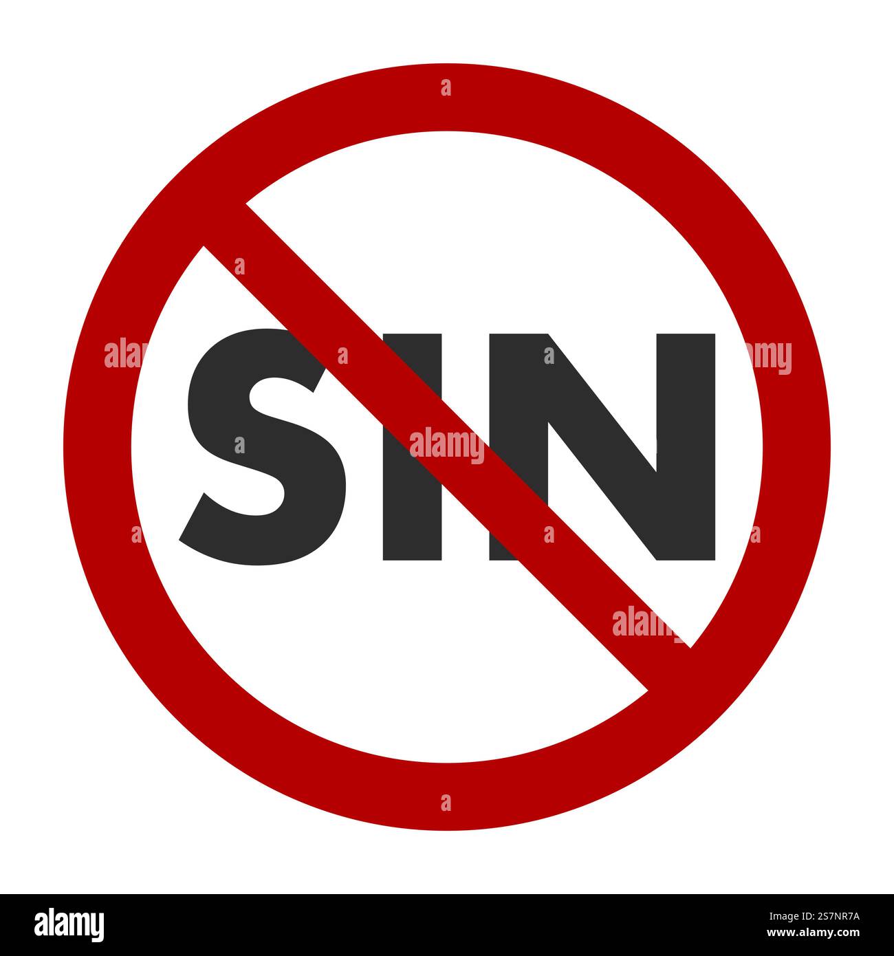 No sin, prohibitory sign. Flat vector illustration isolated on white ...