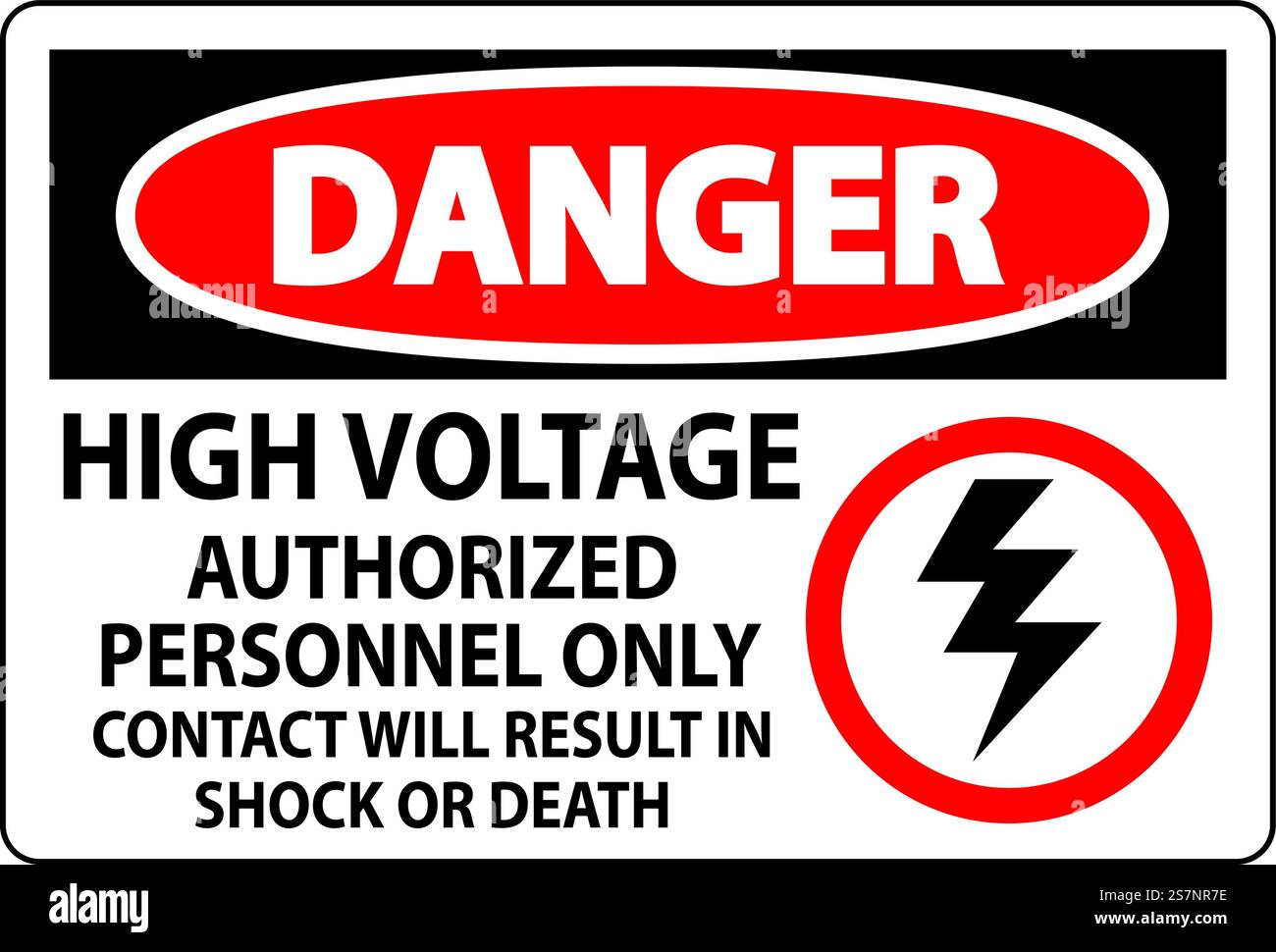 Danger Sign High Voltage, Authorized Personnel Only, Contact Will ...