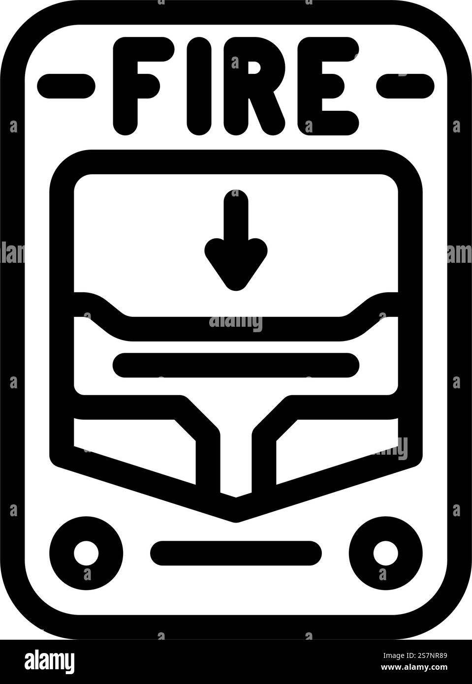 fire alarm alert line icon vector. fire alarm alert sign. isolated ...