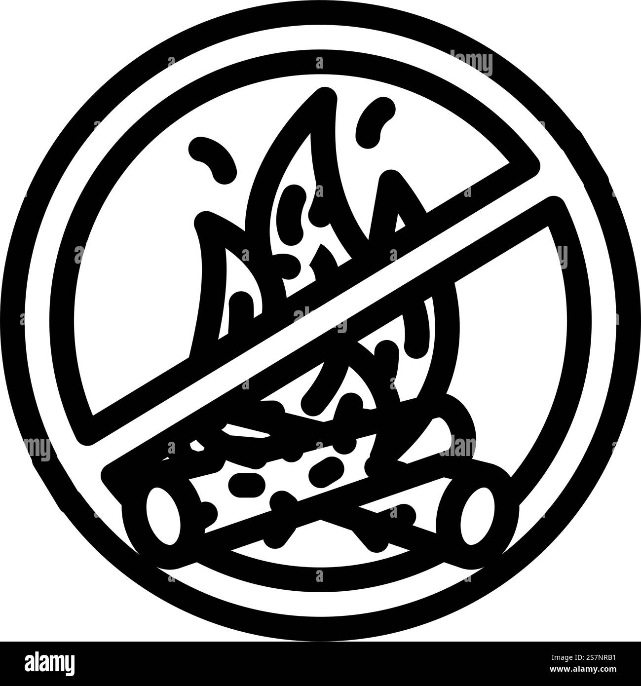 no campfires emergency line icon vector. no campfires emergency sign ...