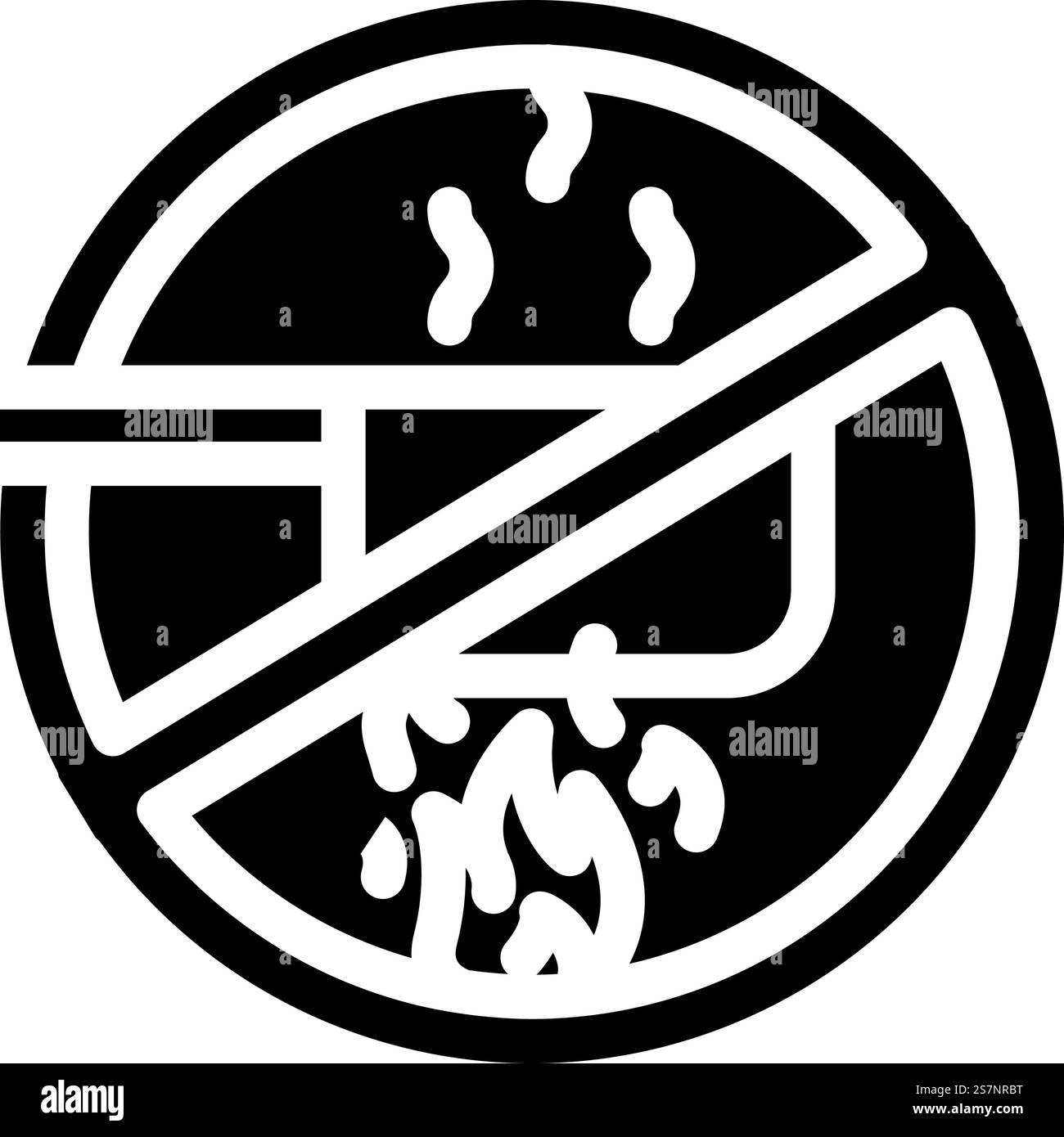 no cooking emergency glyph icon vector. no cooking emergency sign ...