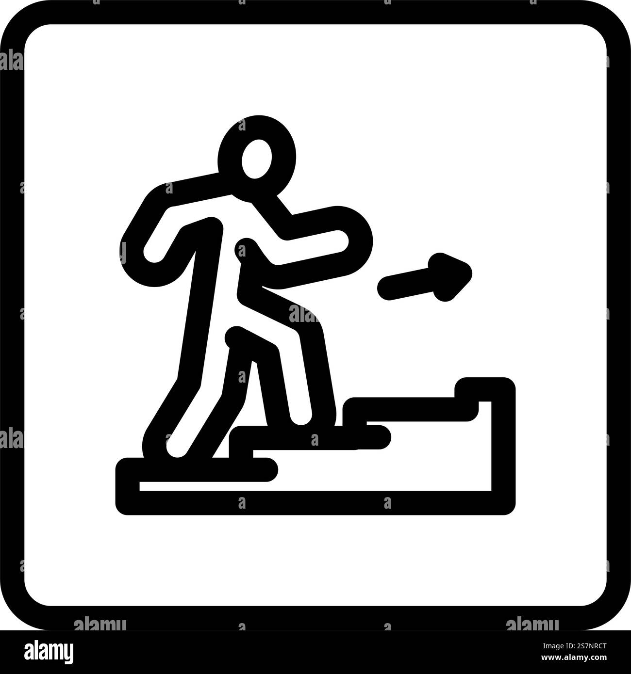 stairway up evacuation emergency line icon vector. stairway up ...