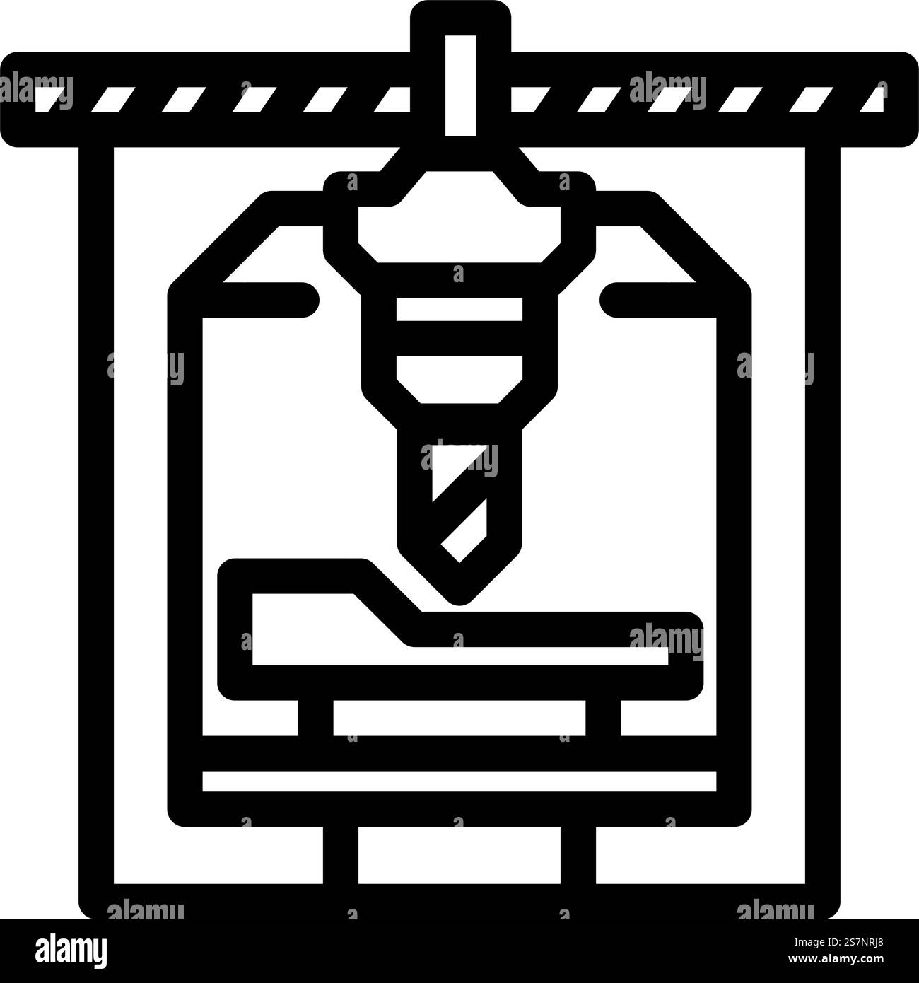 machine tooling mechanical engineer line icon vector. machine tooling ...