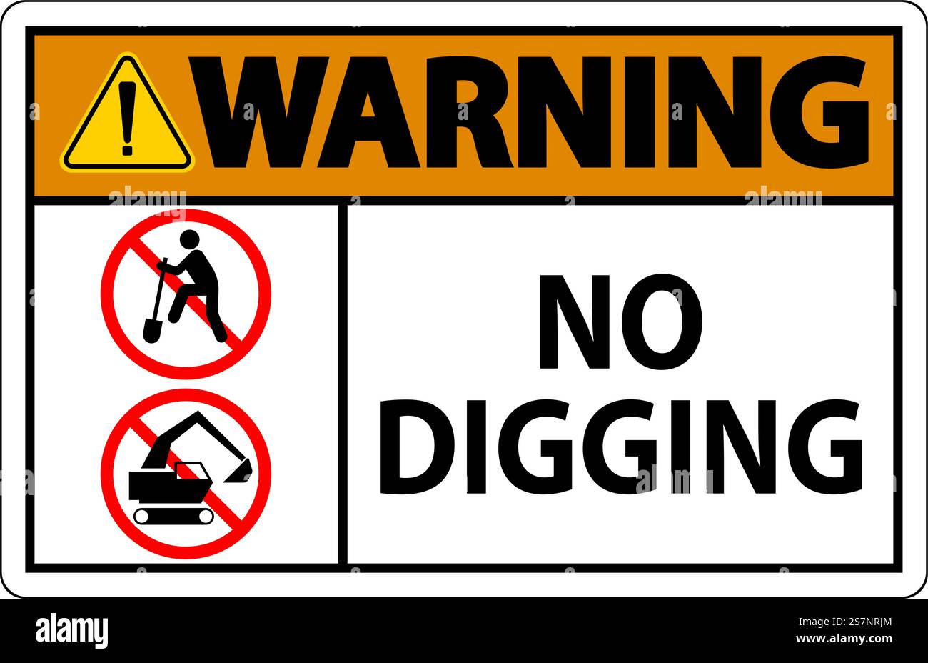 Warning Sign, No Digging Sign Stock Vector Image & Art - Alamy