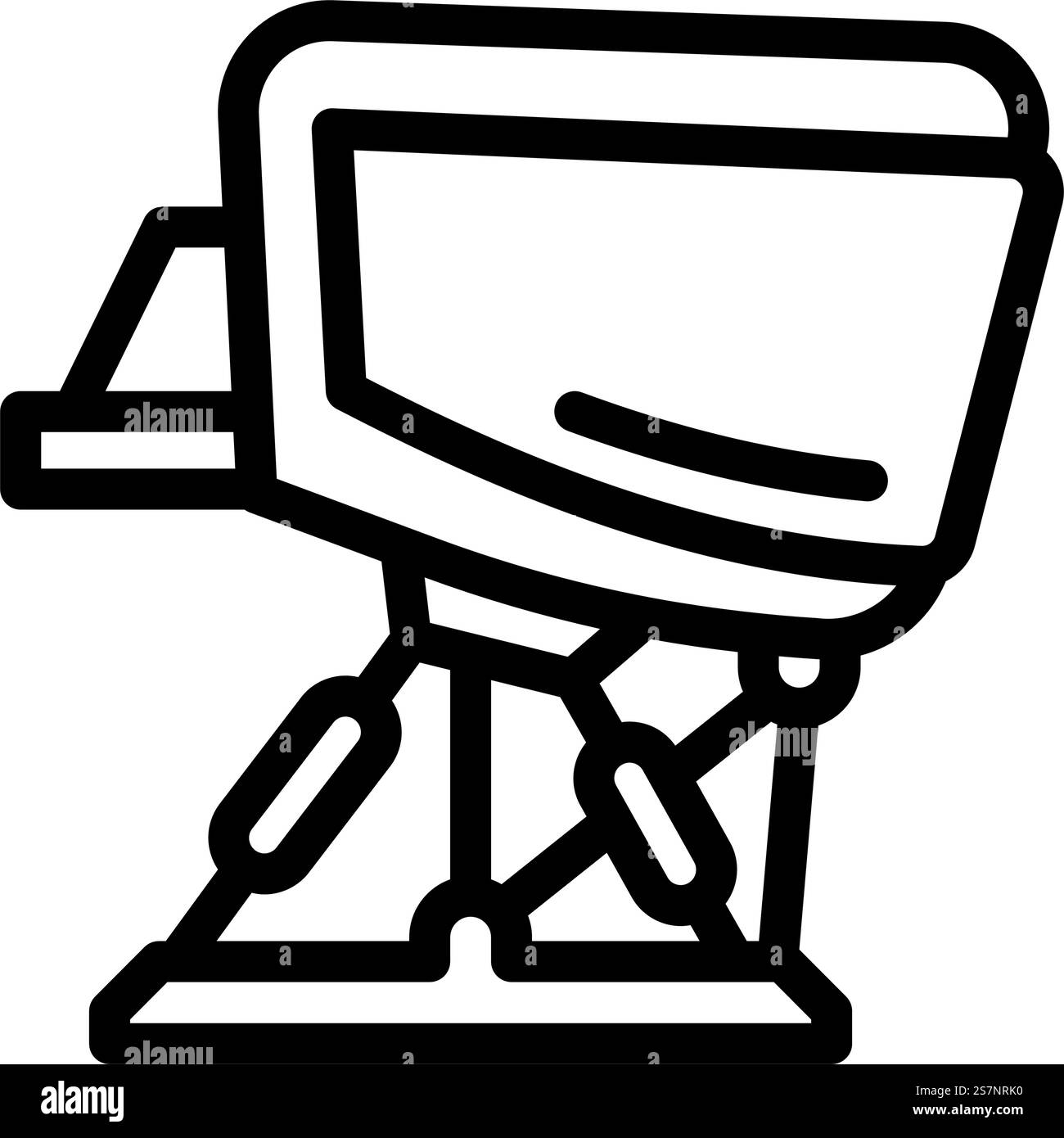 flight simulator aeronautical engineer line icon vector. flight ...