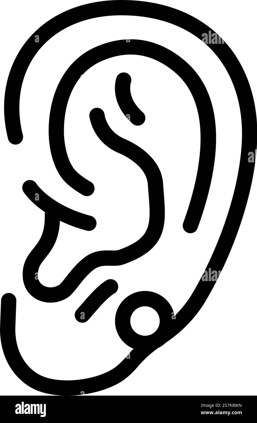 upper lobe piercing earring line icon vector. upper lobe piercing ...