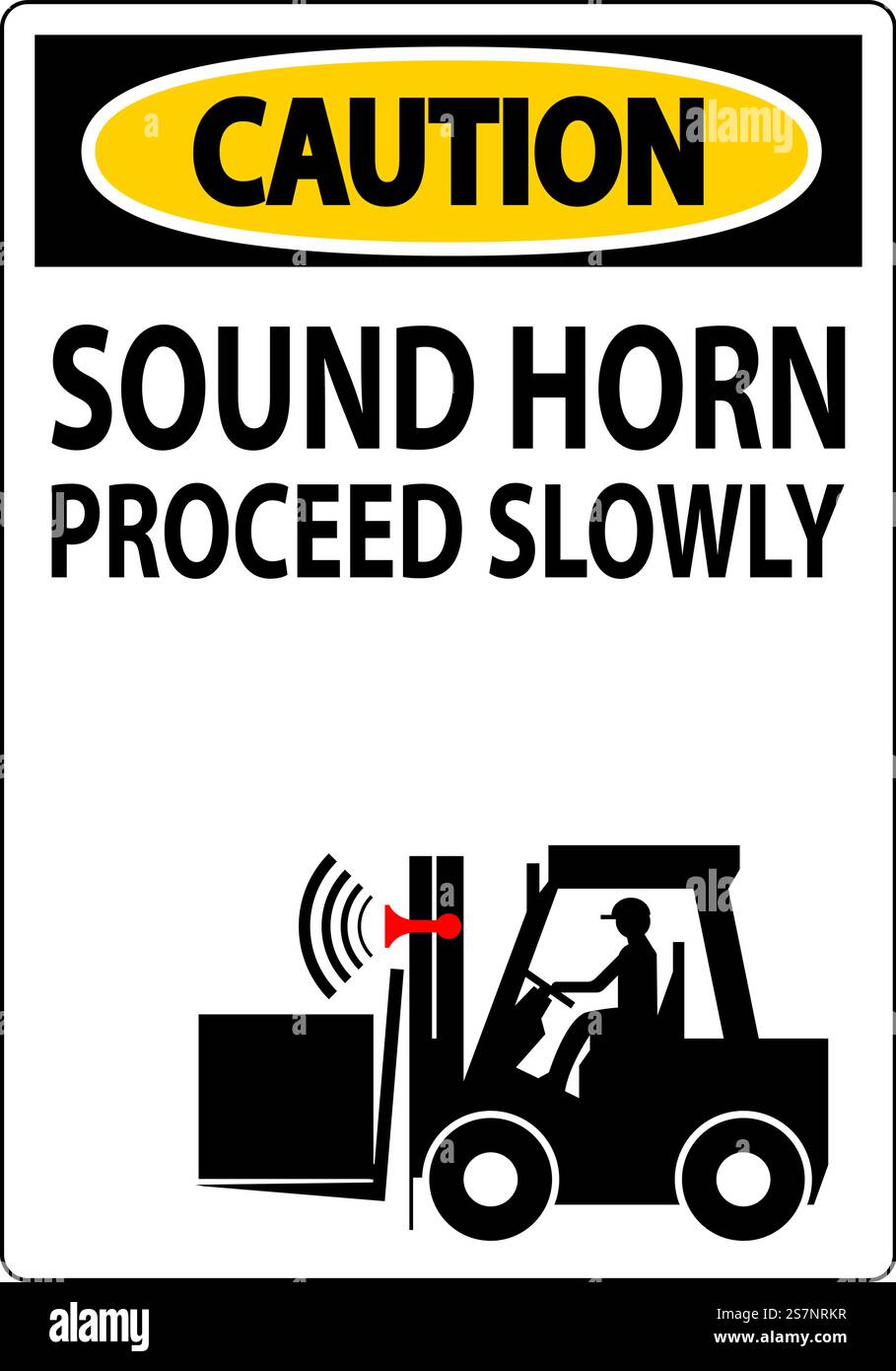 Caution Sign Sound Horn Proceed Slowly Stock Vector Image & Art - Alamy