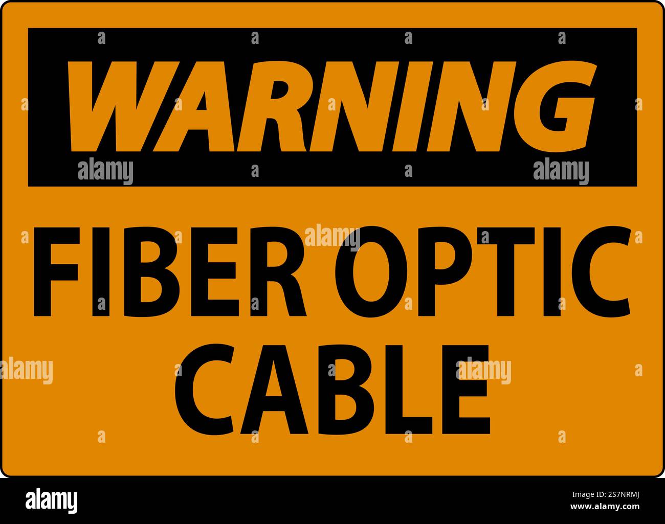 Warning Sign, Fiber Optic Cable Sign Stock Vector Image & Art - Alamy
