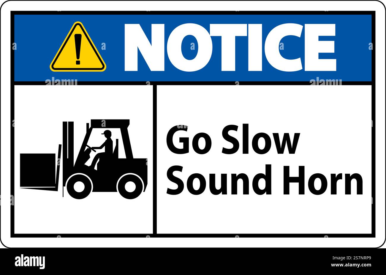 Notice Sign, Go Slow Sound Horn Sign Stock Vector Image & Art - Alamy