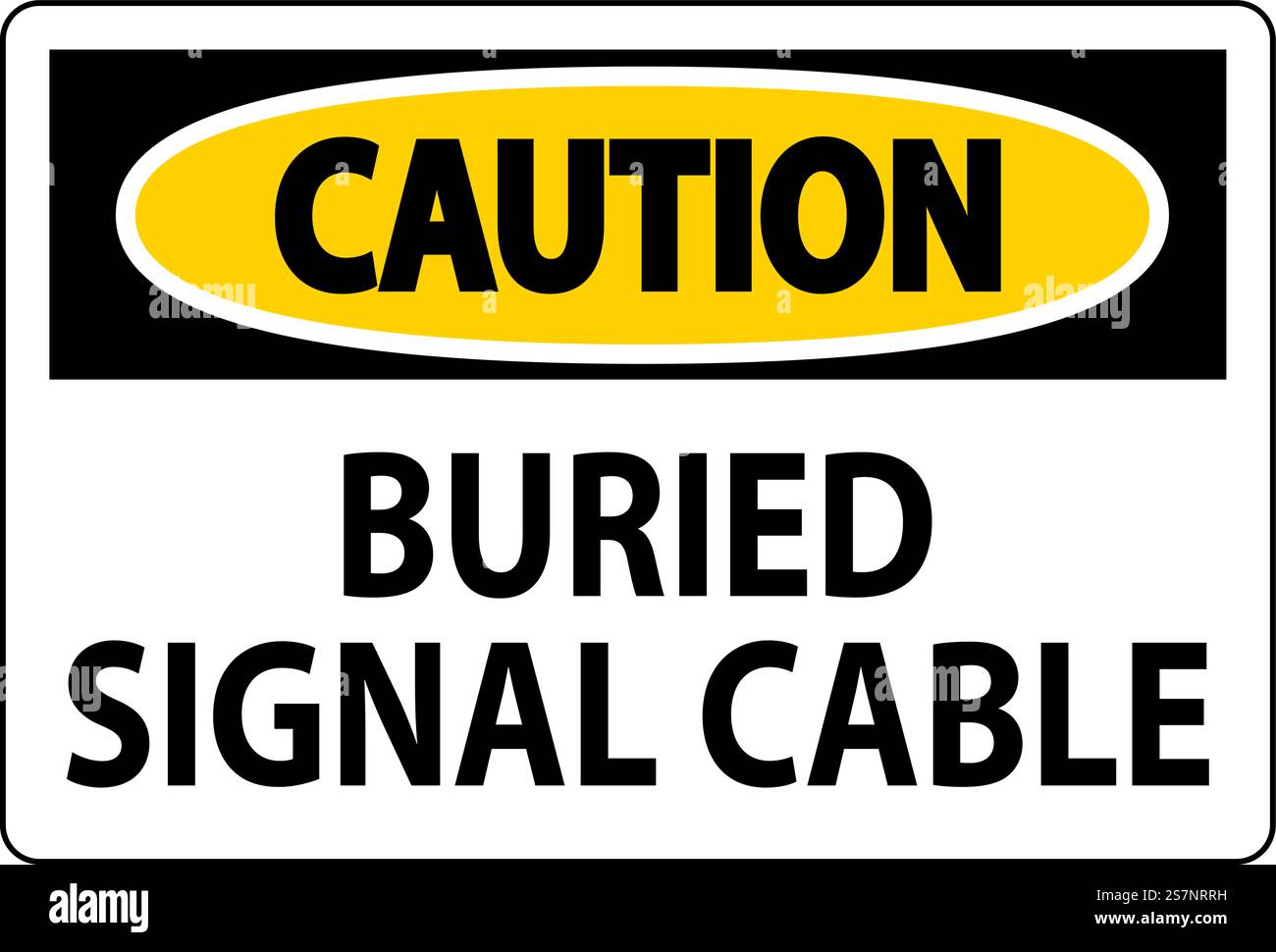 Caution Sign, Buried Signal Cable Sign Stock Vector Image & Art - Alamy