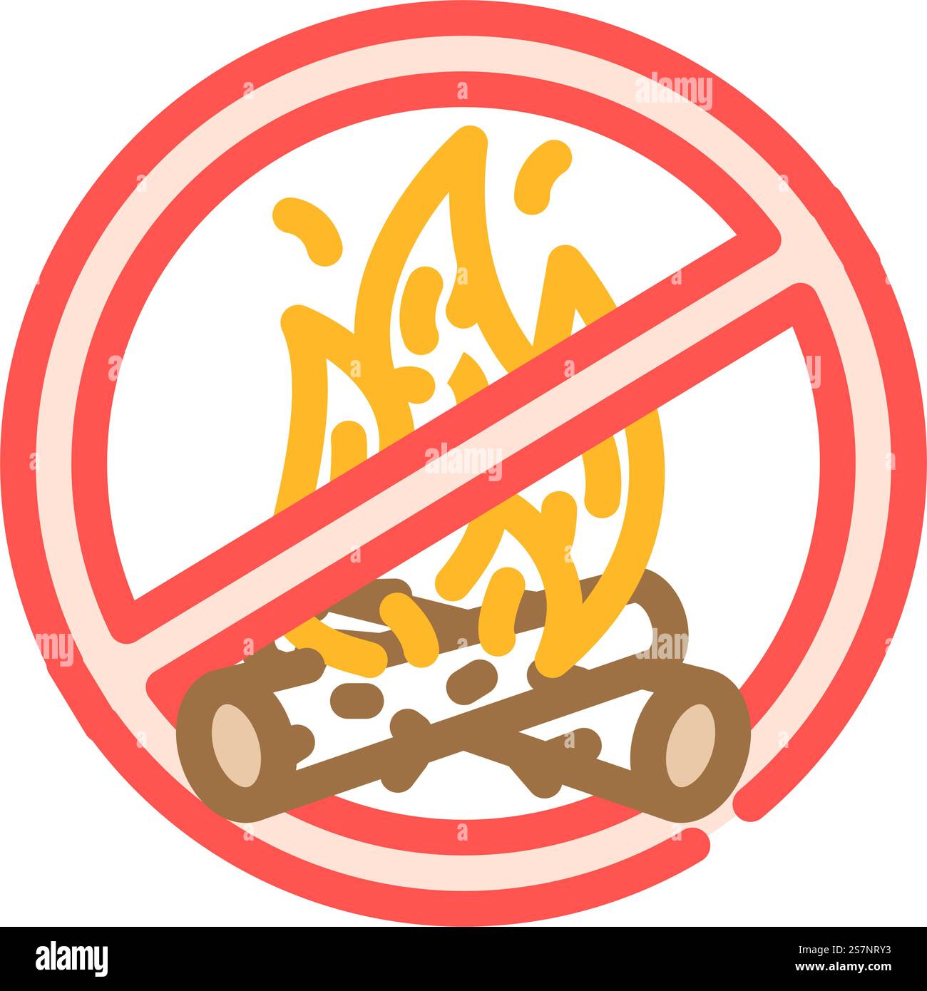 no campfires emergency color icon vector. no campfires emergency sign ...