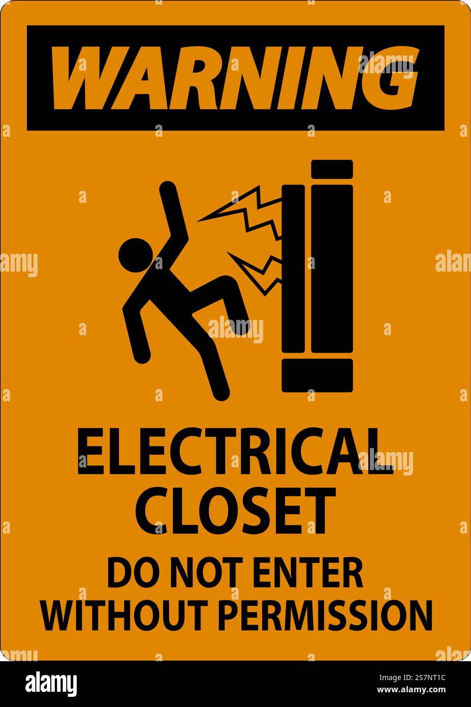 Warning Sign Electrical Closet - Do Not Enter Without Permission Stock Vector Image & Art - Alamy
