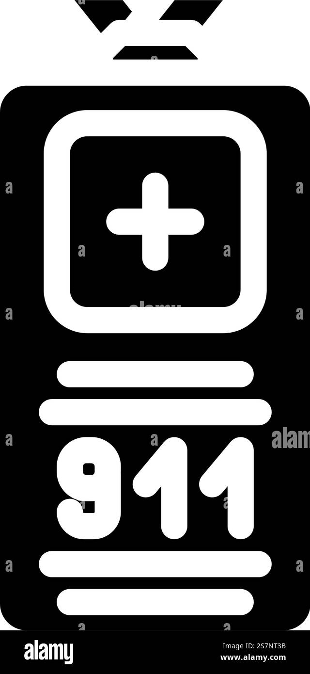 emergency signal alert glyph icon vector. emergency signal alert sign ...