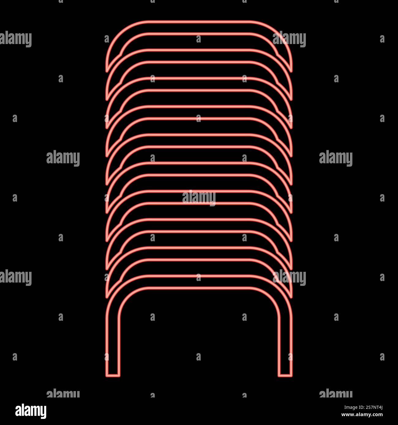 Neon staples fastener pin red color vector illustration image flat ...