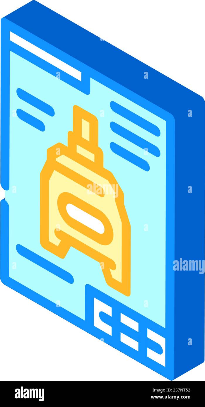 blueprint drafting mechanical engineer isometric icon vector. blueprint ...