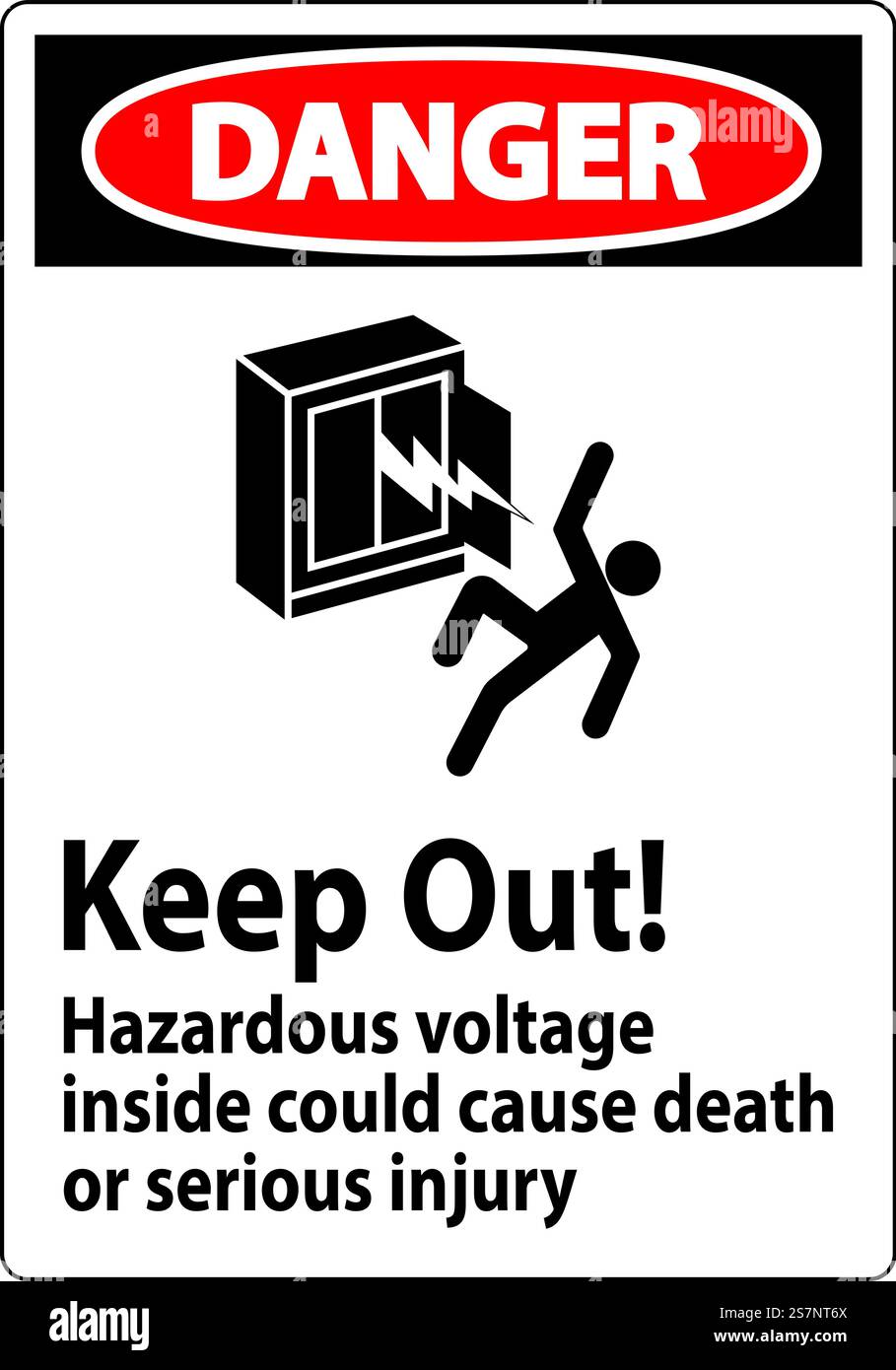 Danger Sign Keep Out Hazardous Voltage Inside, Could Cause Death Or ...