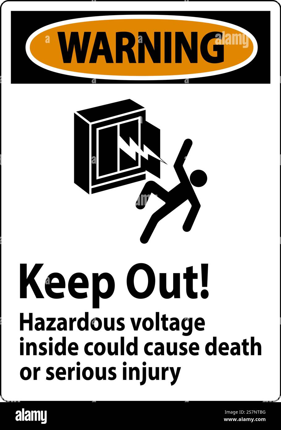 Warning Sign Keep Out Hazardous Voltage Inside, Could Cause Death Or ...