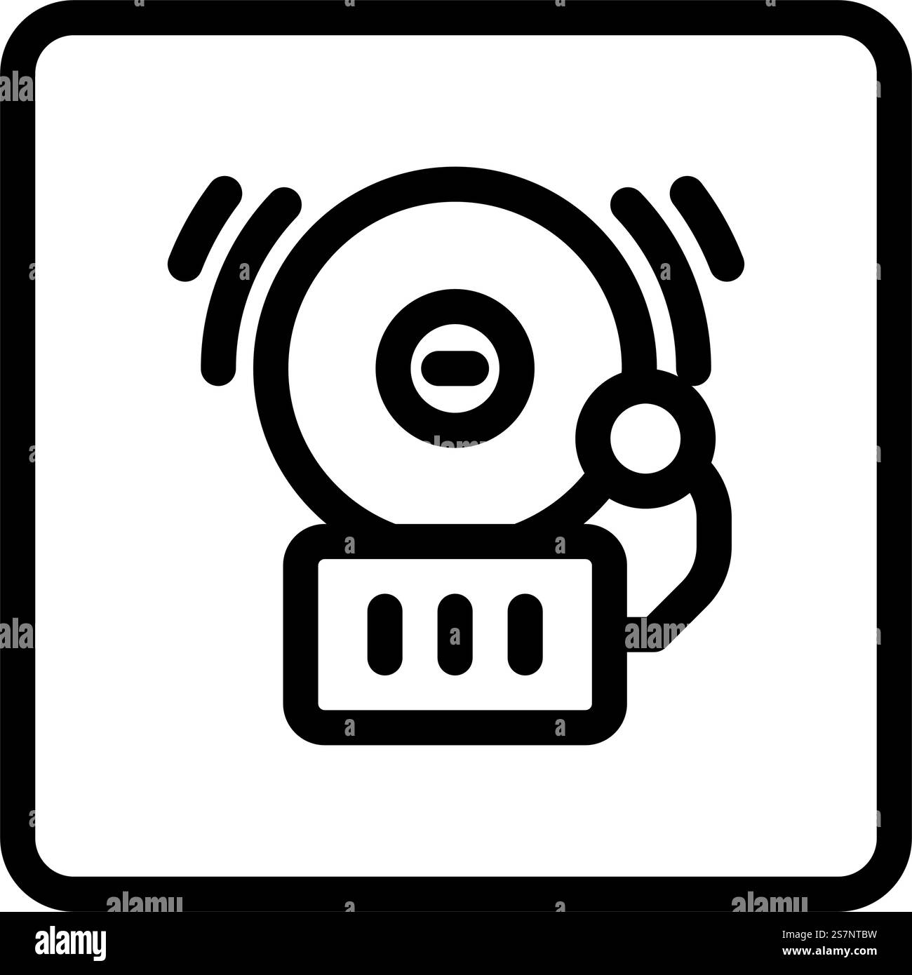 fire alarm emergency line icon vector. fire alarm emergency sign ...