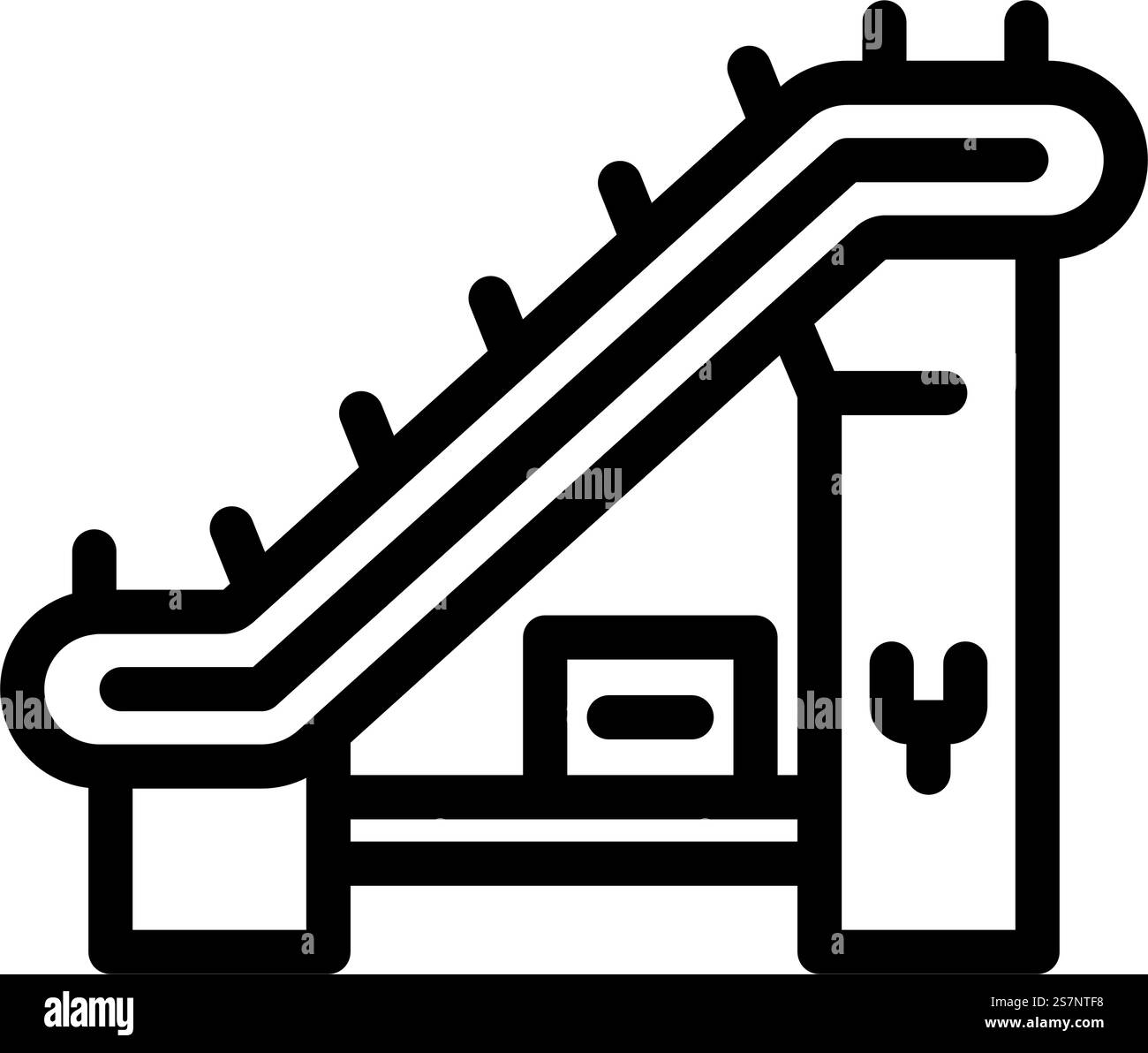 conveyor belt manufacturing engineer line icon vector. conveyor belt ...