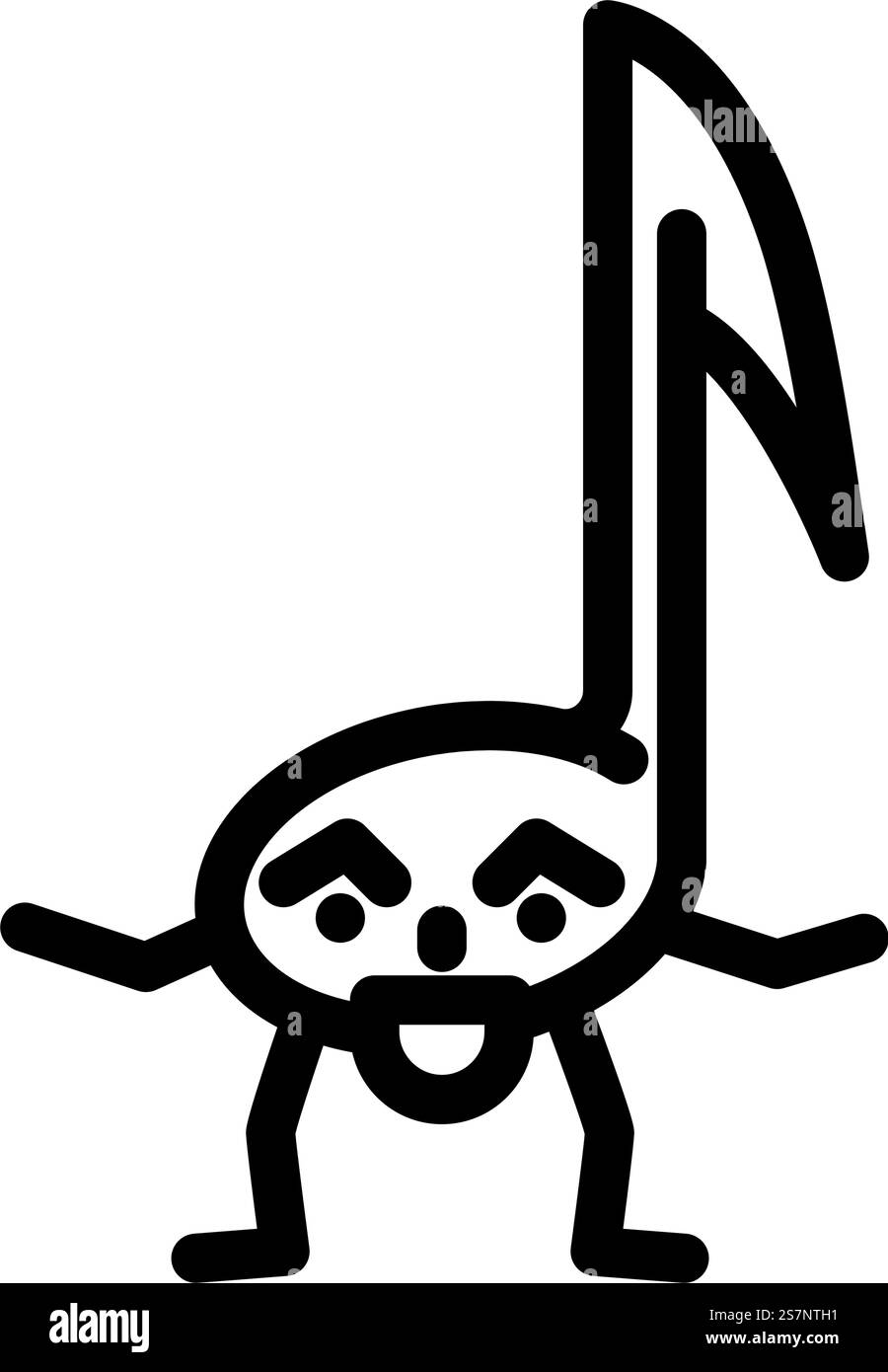 music note character retro line icon vector. music note character retro ...