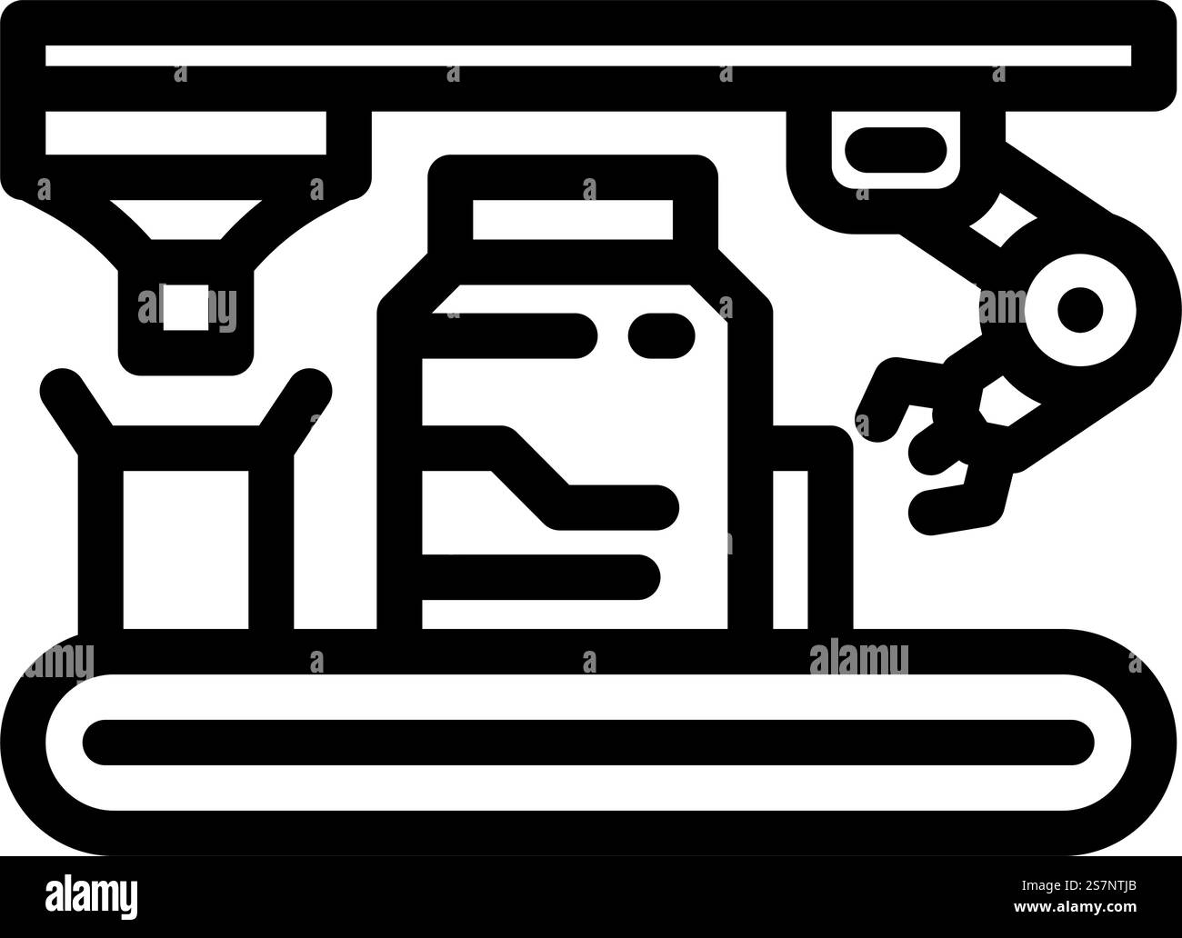 assembly line manufacturing engineer line icon vector. assembly line ...