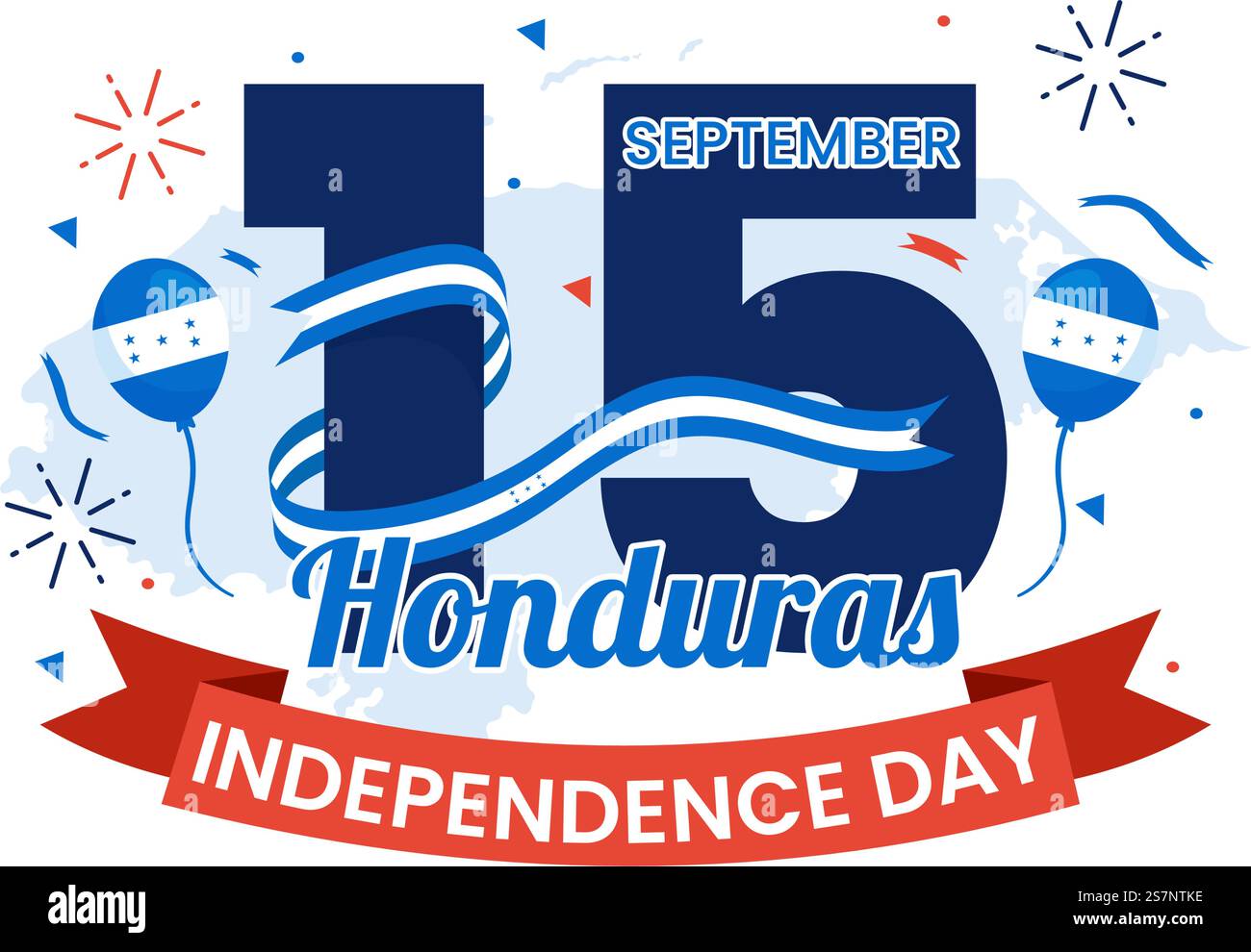 Happy Honduras Independence Day Vector Illustration on September 15 ...